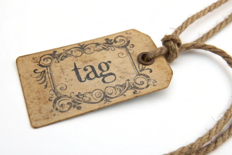 Vintage Tag or Label with Rope, Isolated on White Stock Illustration ...