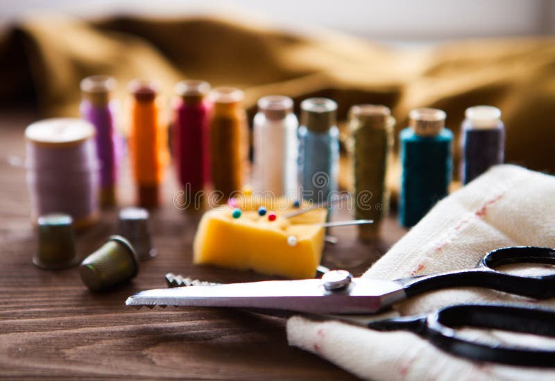 Vintage Tailor Ruler Isolated on Rustic Wooden Table Close Up Stock ...