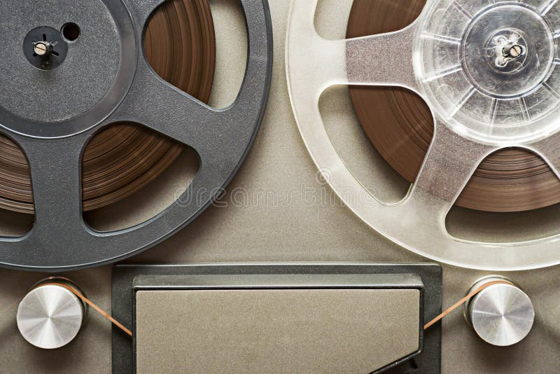 Vintage Tape Recorder is Playing Music, Close Up. Vintage Tape Recorder ...