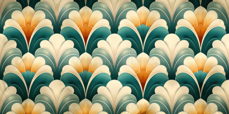 Vintage Teal and Cream S Pattern Stock Illustration - Illustration of ...