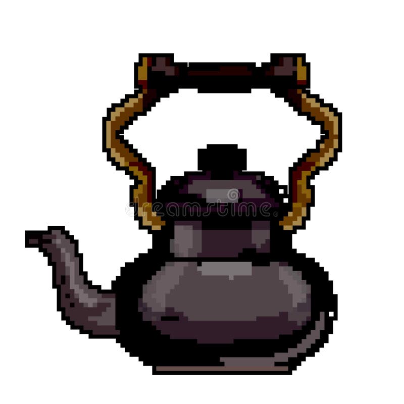 Vintage Teapot Tea Kettle Game Pixel Art Vector Illustration Stock ...