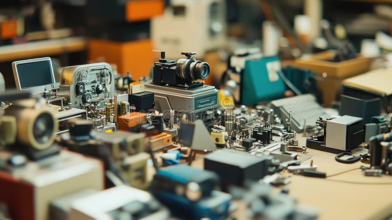Vintage Tech Parts Collection Stock Image - Image of depth, parts ...