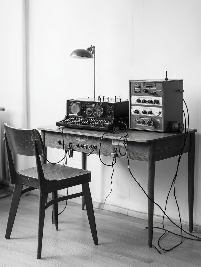 Vintage Technology Workstation Retro Computing Old Electronics Black ...