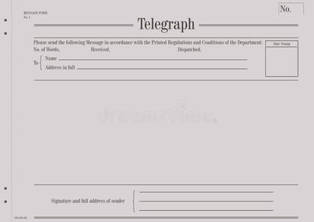 Vintage telegraph form. stock vector. Illustration of telegram - 97181895