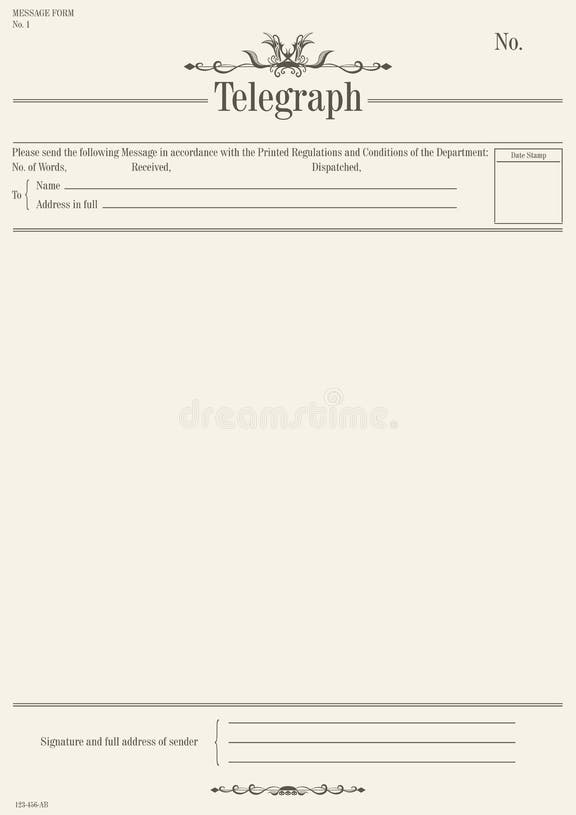Vintage telegraph form. stock vector. Illustration of element - 97182513