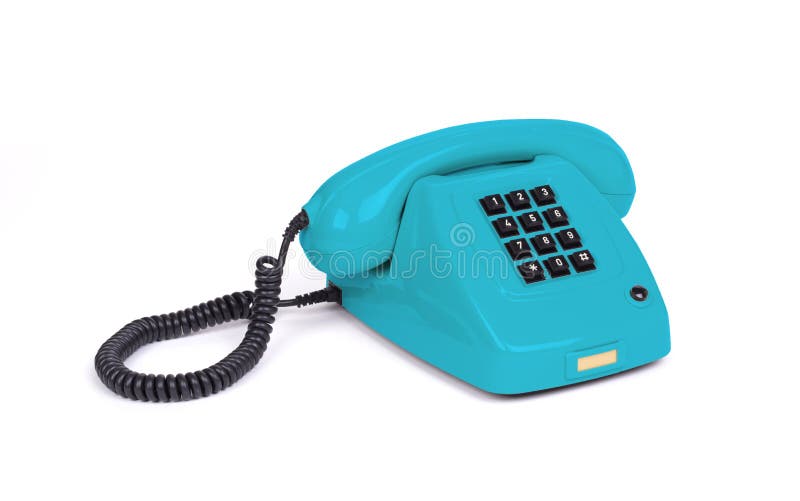 Vintage telephone - Blue stock photo. Image of retro - 134558772