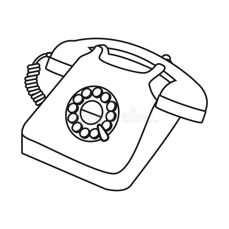 Vintage telephone cartoon stock vector. Illustration of message - 142644700
