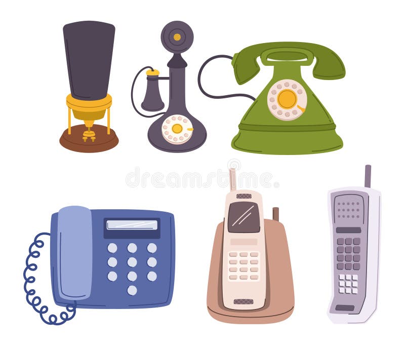Vintage Telephone Collection. an Array of Rotary and Push-button Models ...