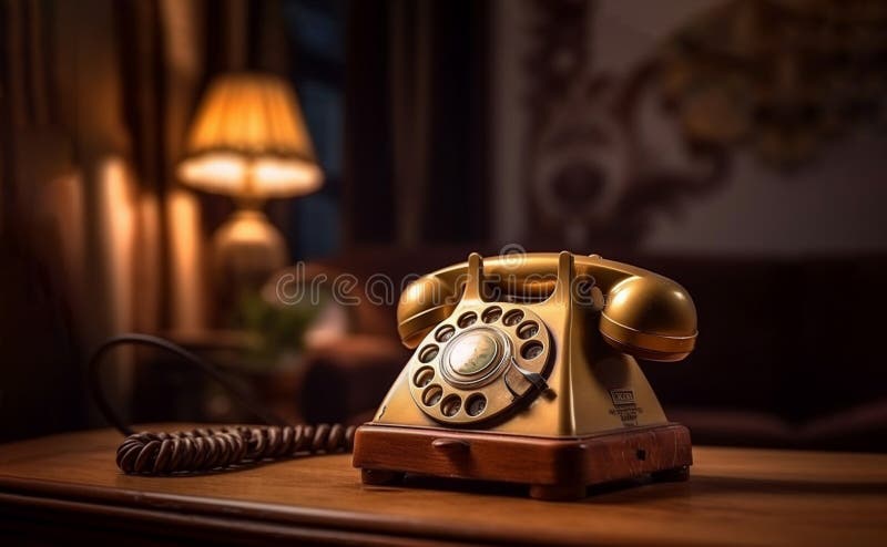 Vintage Telephone, Home in the Sixties Old Fashioned Object Style Stock ...