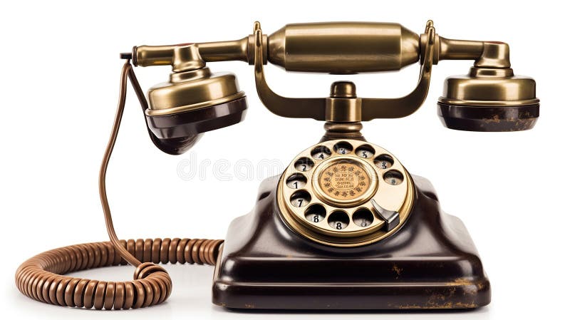 Vintage Telephone Isolated on White Background. Generative Ai Stock ...