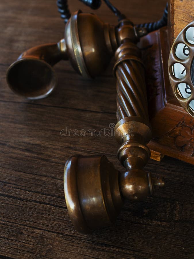 Vintage Telephone and Old Style Connection Stock Image - Image of ...