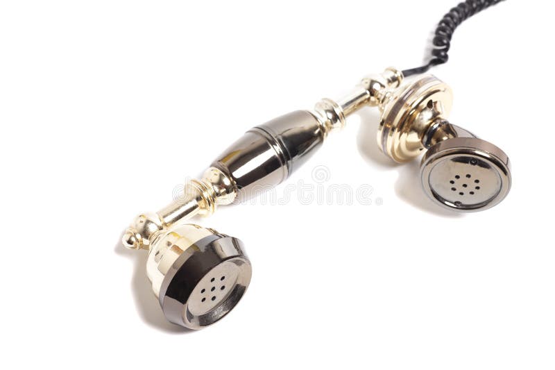 Vintage Telephone Isolated on White Background Stock Photo - Image of ...