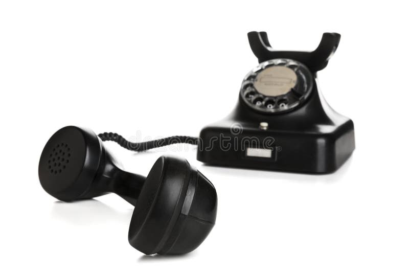 Vintage Telephone, Receiver Off the Hook, Isolated on White Stock Photo ...