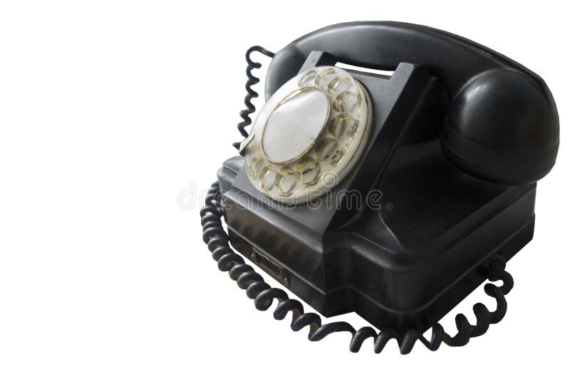 The Vintage Telephone Set of Black Colour Stock Image - Image of device ...