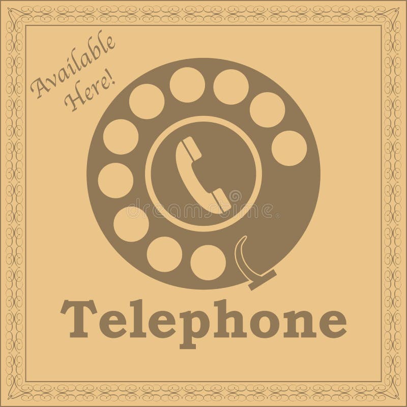 Vintage telephone sign stock vector. Illustration of graphic - 37859831