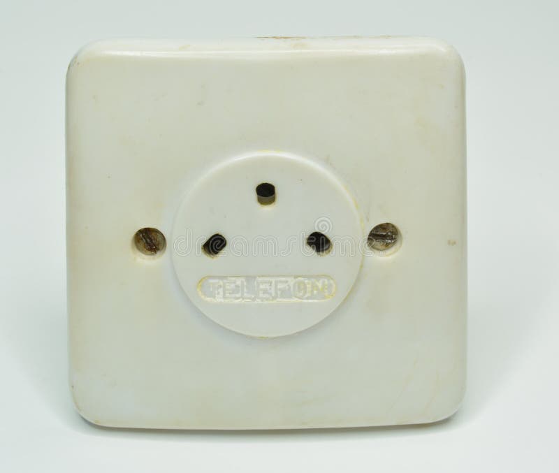 Telephone Socket and Telephone Cable on the Wall Stock Photo - Image of ...