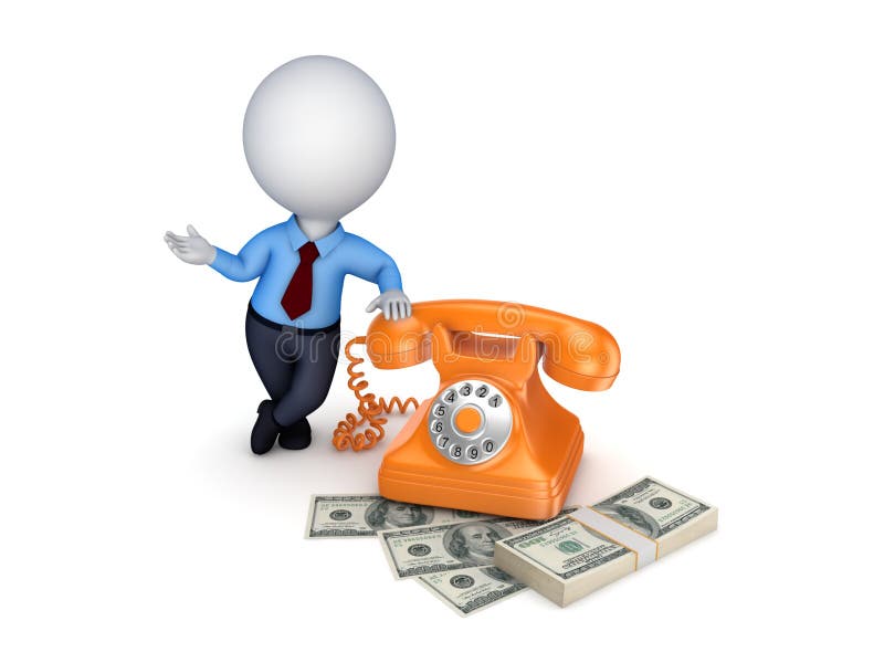Vintage Telephone and Stack of Money Stock Illustration - Illustration ...