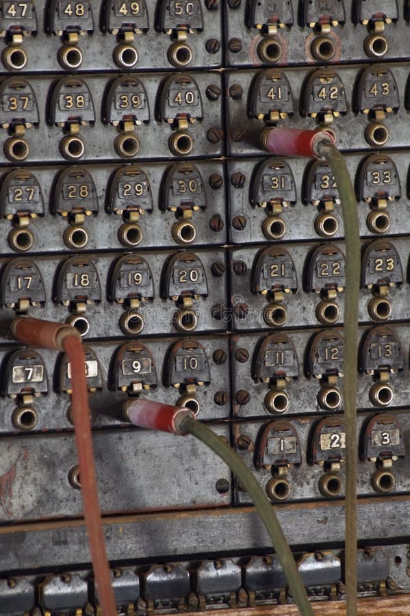 Vintage Telephone Switchboard Stock Image - Image of weathered ...