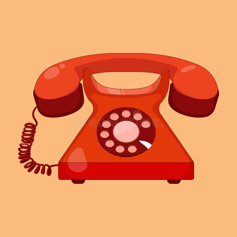 Vintage Telephone Vector Icon. Old Classic Telephone Illustration Stock ...