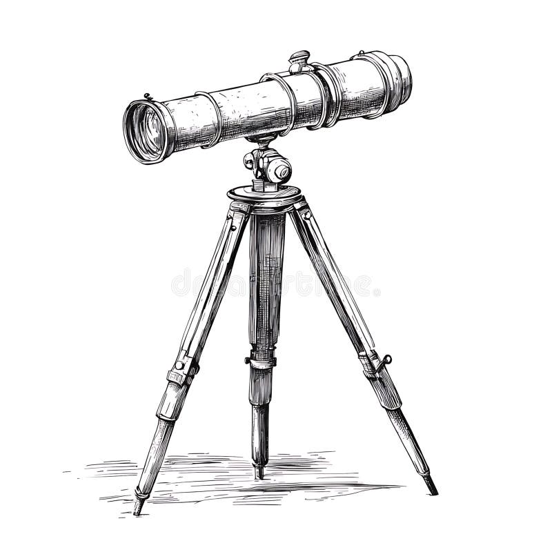 Vintage Telescope Drawing