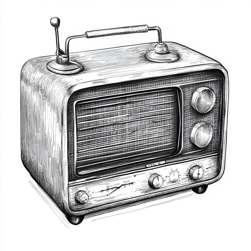 Vintage Television with Antennas and Knobs Showcasing Retro Design ...