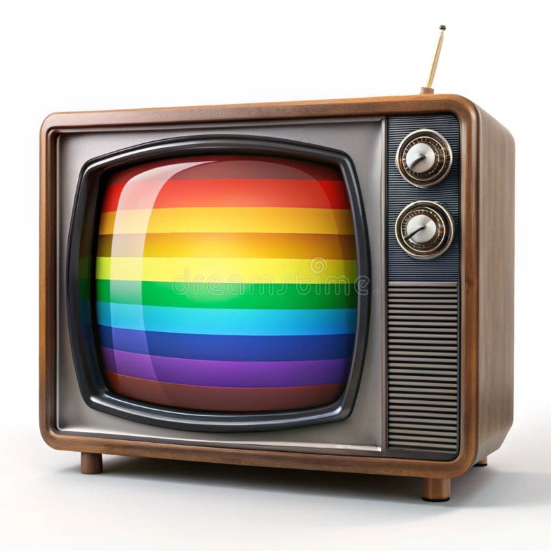 Vintage Television Rainbow Screen Isolated Stock Photos - Free ...