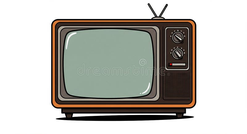 Vintage Television with a Rounded Screen, Brown and Black Casing, and ...