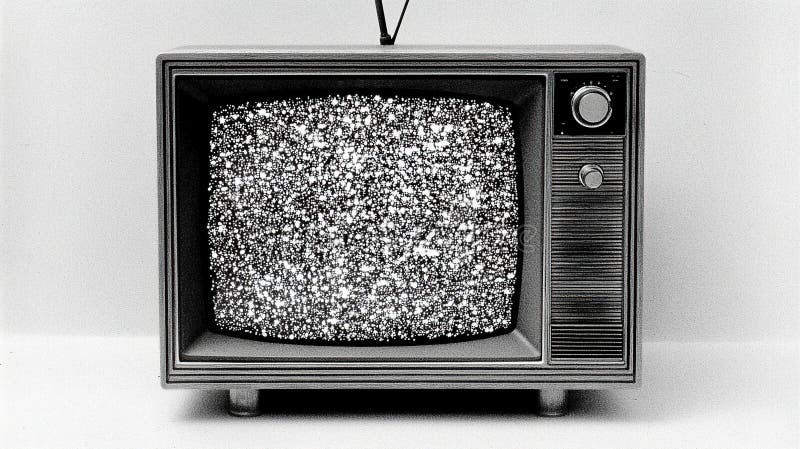 Vintage Television Set Displaying Static Noise Stock Image - Image of ...