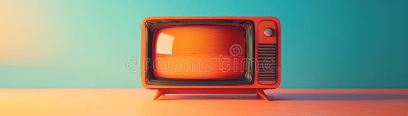 Vintage Television Set Displaying a Vibrant 3D Hologram, Fusing ... Vintage Television Set Displaying a Vibrant 3D Hologram, Fusing ...