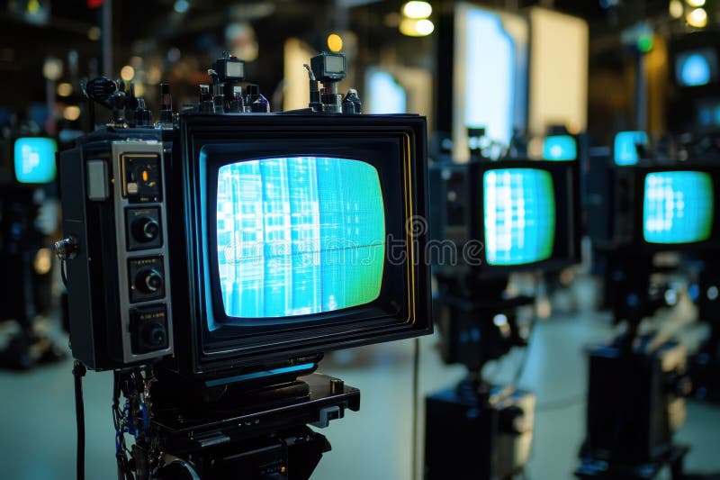 Vintage Television Set Displays Static Patterns in a Retro Technology ...