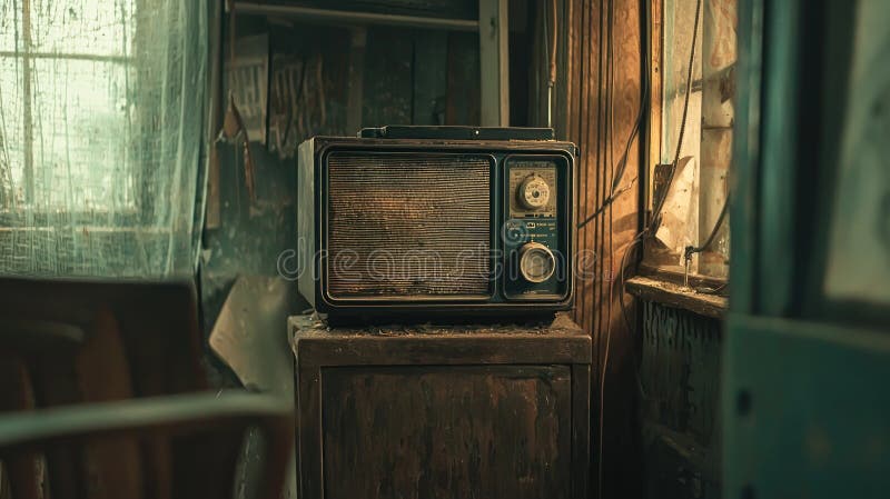 Vintage Television Set in a Rustic Room Nostalgic Look Back at a Time ...
