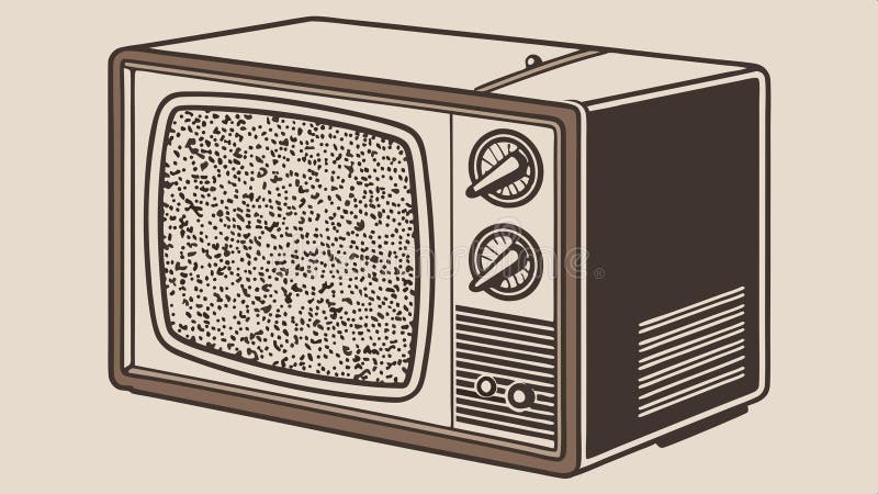 Vintage Television Set with Static Screen, Retro Technology and Classic ...