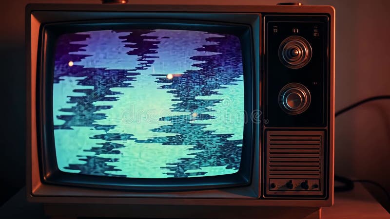 Vintage Television Static Noise Retro Screen Teal Stock Footage - Video ...