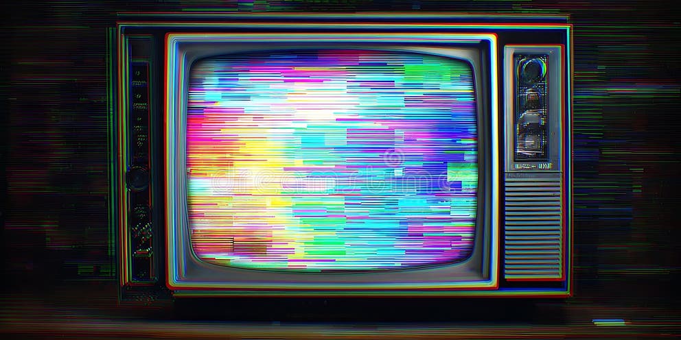 Vintage Television Static a Nostalgic Glitch Art Piece Stock ...