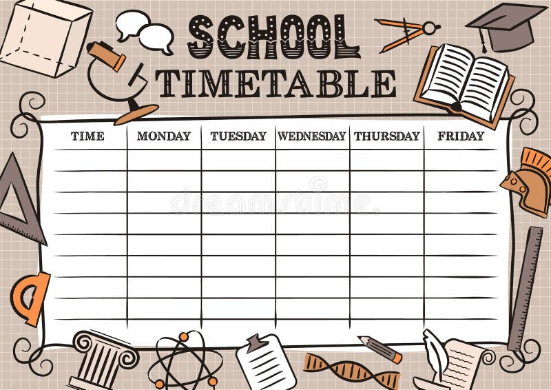 School Teacher Student Drawing Class Schedule Stock Illustrations – 67 ...