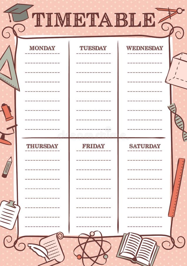 School Teacher Student Drawing Class Schedule Stock Illustrations – 53 ...