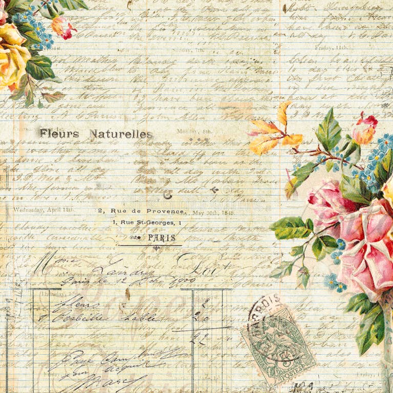 Vintage Text Background with Floral Frame Stock Photo - Image of flower ...