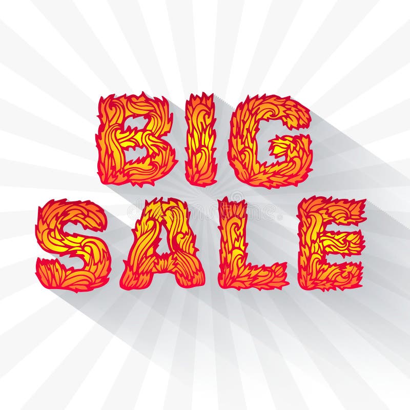 Fire Hot Sale Text on a Red Background Concept. Stock Vector ...