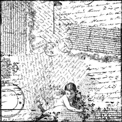 Vintage Text Collage Victorian Background Paper Stock Illustration ...