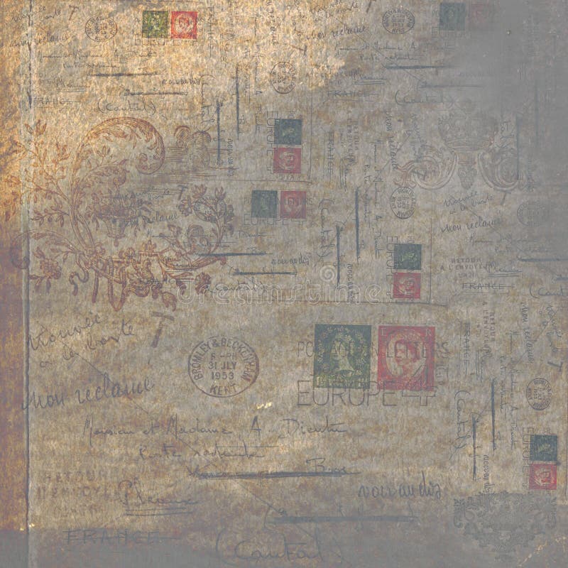 Vintage Text Collage Victorian Background Paper Stock Illustration ...