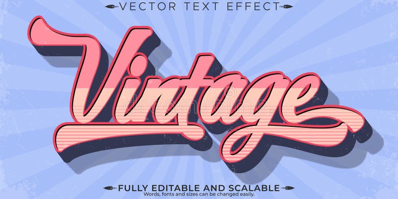 Vintage Text Effect, Editable Retro and Classic Customizable Font Style ...