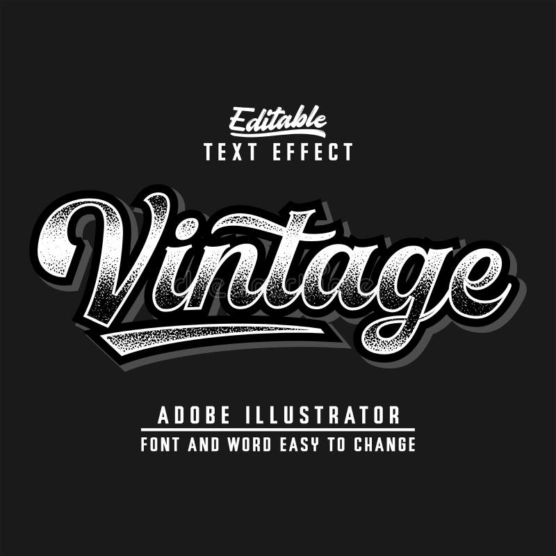 Vintage Text Effect Editable To Change Font and Word Stock Vector ...