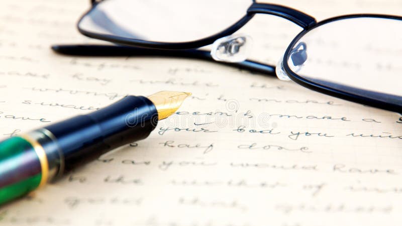 Ancient letter and pen stock image. Image of message, aged - 8627999