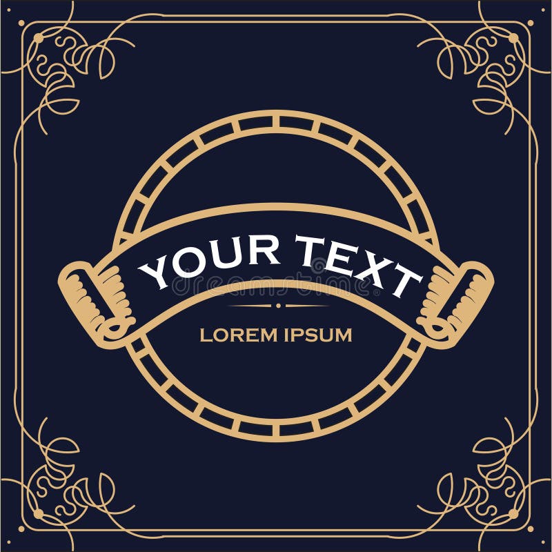 Vintage Text Label Vector Template Design Stock Vector - Illustration ...