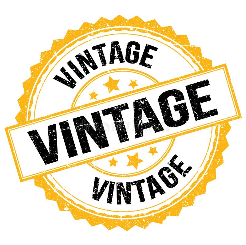 VINTAGE Text on Yellow-black Round Stamp Sign Stock Illustration ...