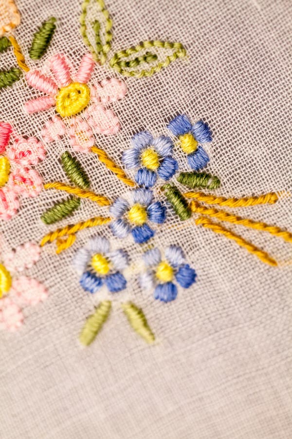 Vintage Textile Texture with Fine Embroidery Stock Photo - Image of ...