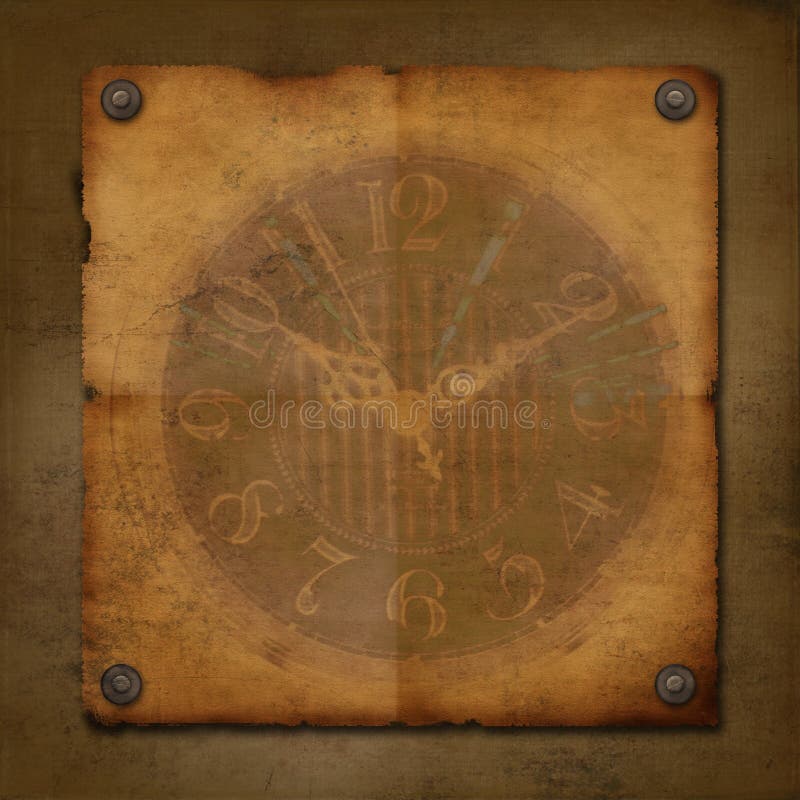 Vintage Texture Background with Watch (time) Stock Illustration ...