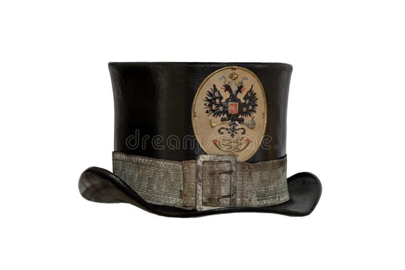 Vintage 19th Century Postman Hat Isolated on White Background Stock ...