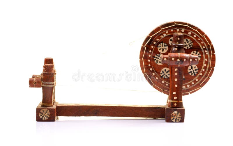 Vintage Thread Spindle Machine Charkha Stock Photo - Image of white ...