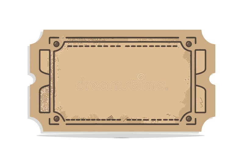 Vintage Ticket Blank Stock Image Isolated Vector Style Stock Vector ...